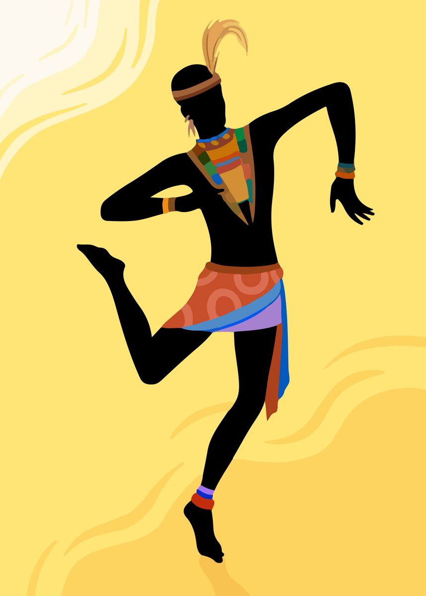 'traditional dance' Poster, picture, metal print, paint by Jan flok ...