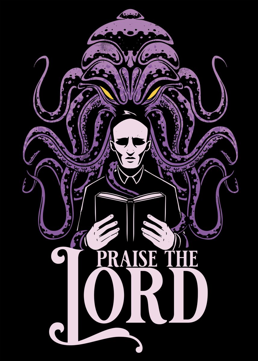'Funny Cthulhu Lovecraft ' Poster, picture, metal print, paint by ...