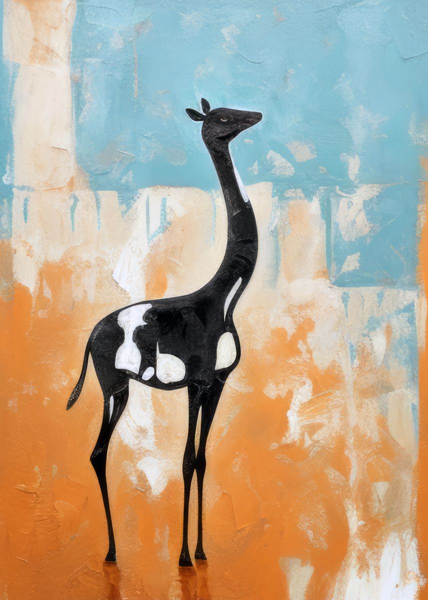 'Abstract Camel in Black' Poster, picture, metal print, paint by ...