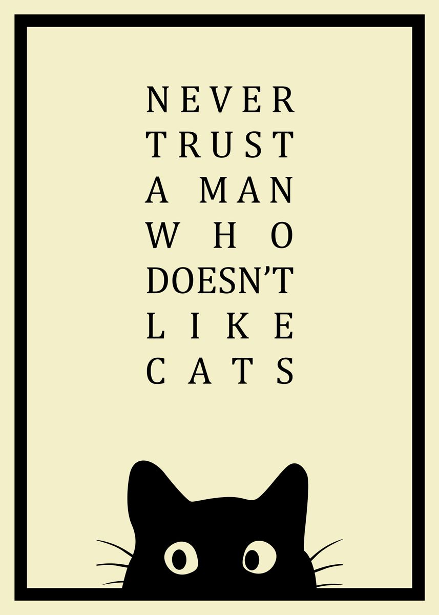 'Cat Lover Man' Poster, picture, metal print, paint by Muezzahero ...