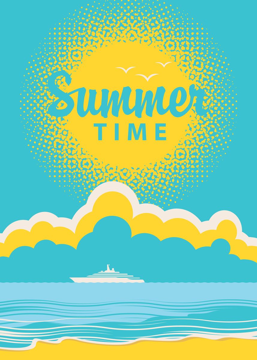 'Summer Time' Poster, picture, metal print, paint by Evani Cholson | Displate