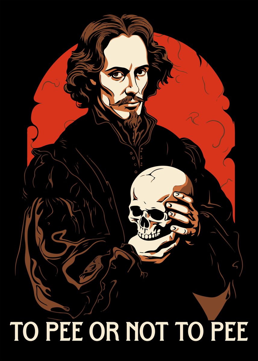 'Funny Shakespeare Bathroom' Poster, picture, metal print, paint by ...