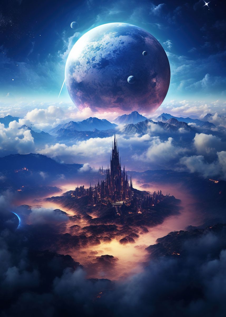 'Cosmic Citadel' Poster, picture, metal print, paint by GLITCHED ART ...