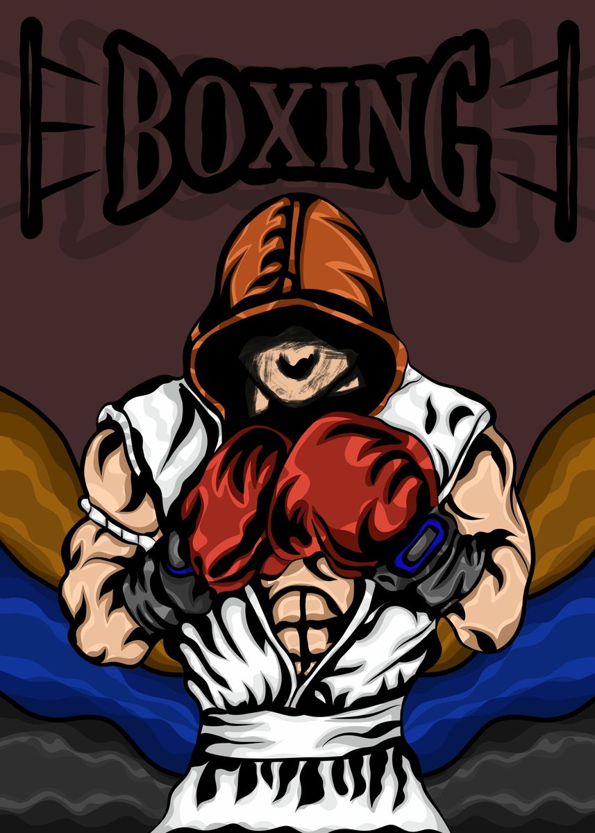 'Boxing Cartoon Posters' Poster, picture, metal print, paint by Defi ...