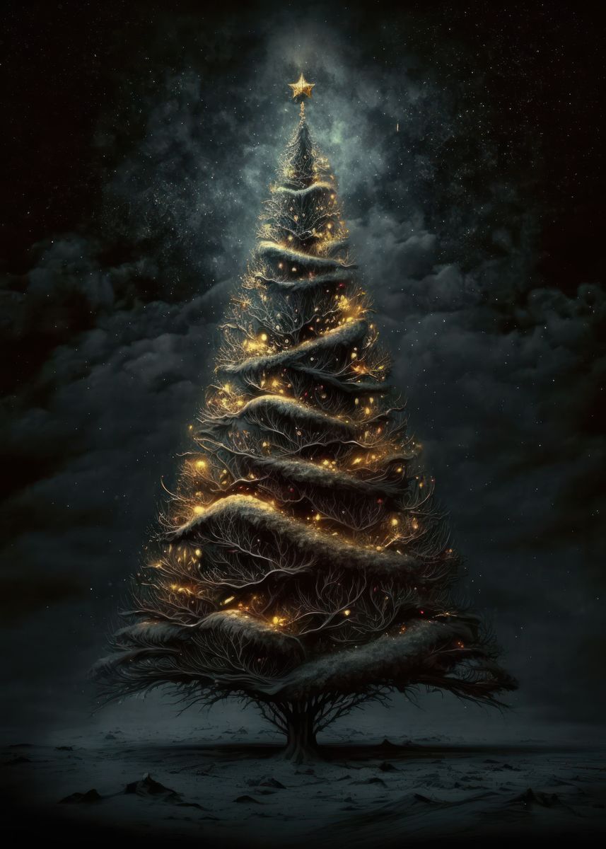 'Christmas tree II' Poster, picture, metal print, paint by JS Art ...