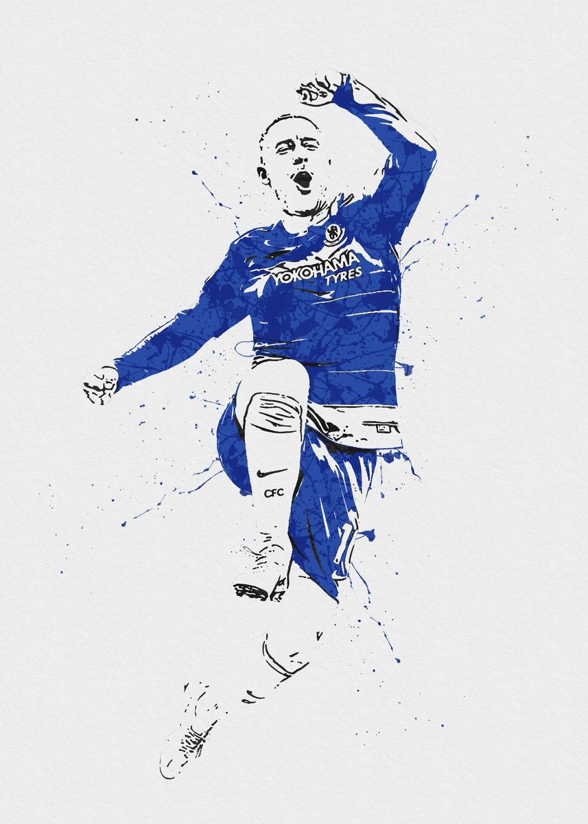 'No 10 Eden Hazard Poster' Poster, picture, metal print, paint by ...