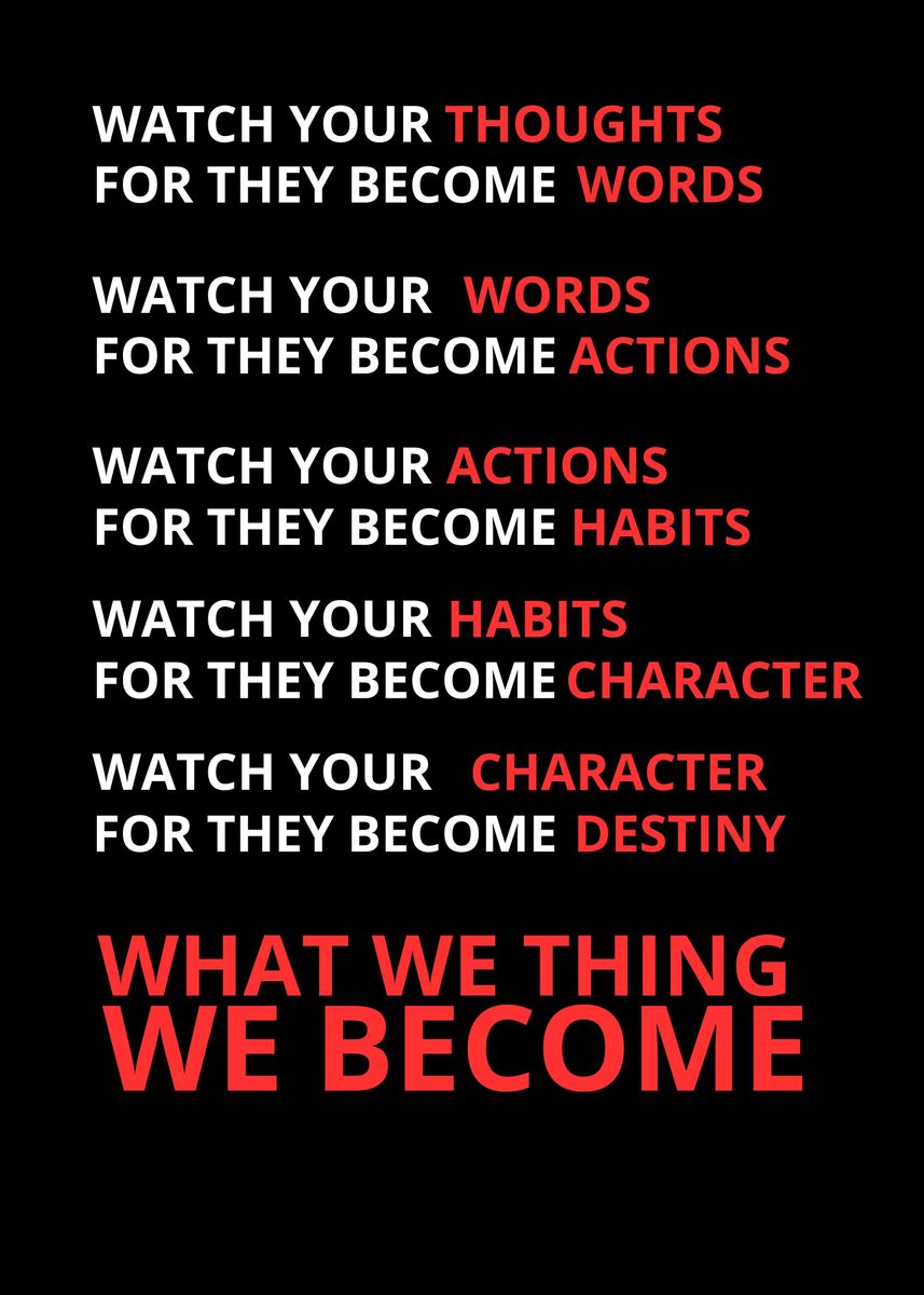 'Watch Your Thoughts' Poster, picture, metal print, paint by EDSON ...