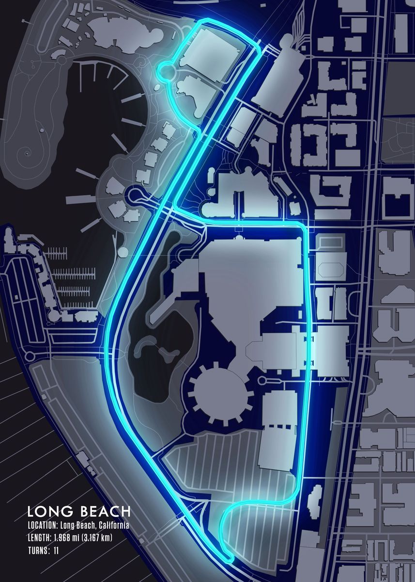 'The racetrack Long beach' Poster, picture, metal print, paint by Van ...