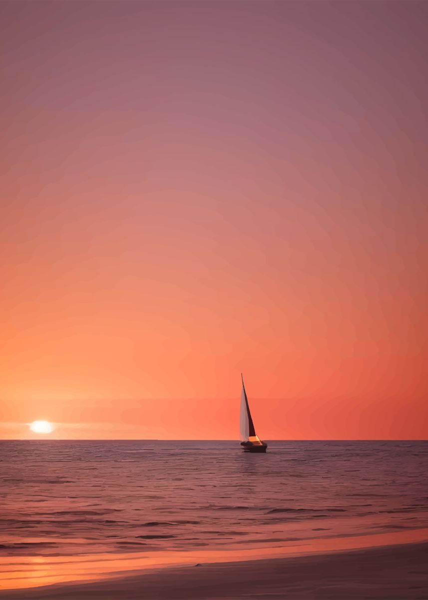'Ethereal Sunset Serenity' Poster, picture, metal print, paint by ...