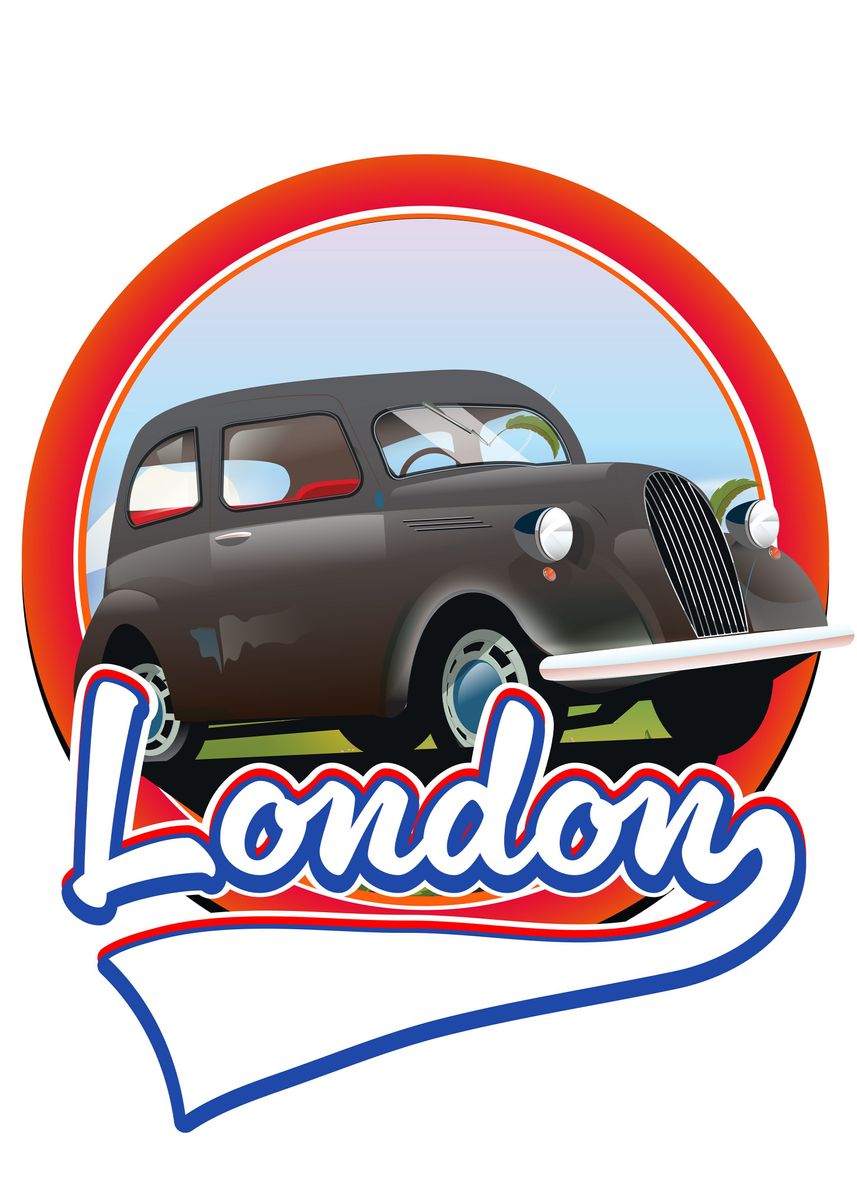 'London Cab' Poster, picture, metal print, paint by David Green | Displate