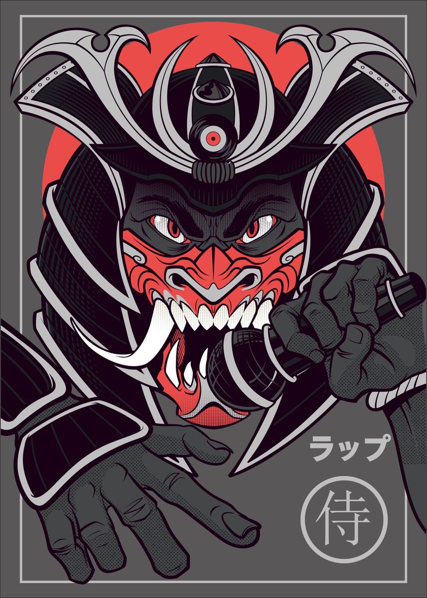 'Singing Samurai' Poster, picture, metal print, paint by Music Sky ...