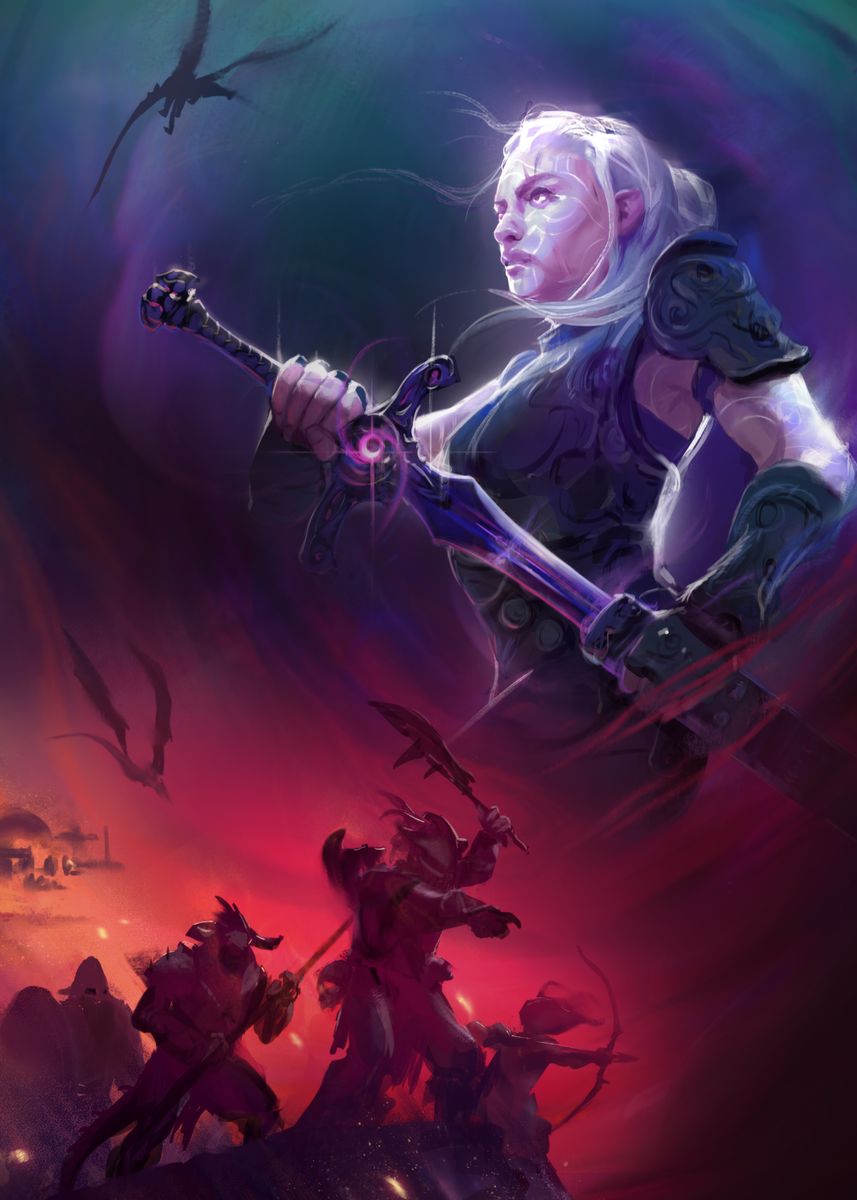 'Sword Portrait' Poster, picture, metal print, paint by Age of Wonders ...