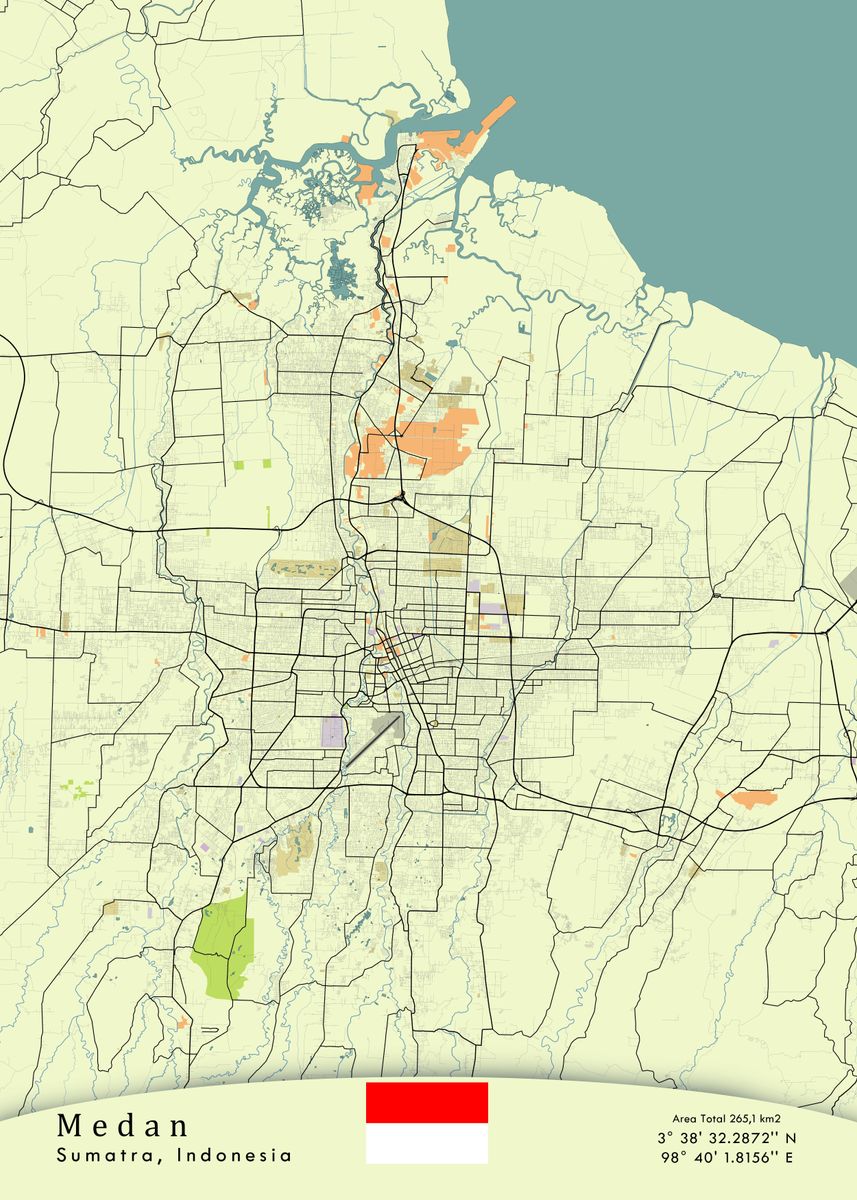 'Medan Sumatra Indonesia' Poster, picture, metal print, paint by Kaye ...