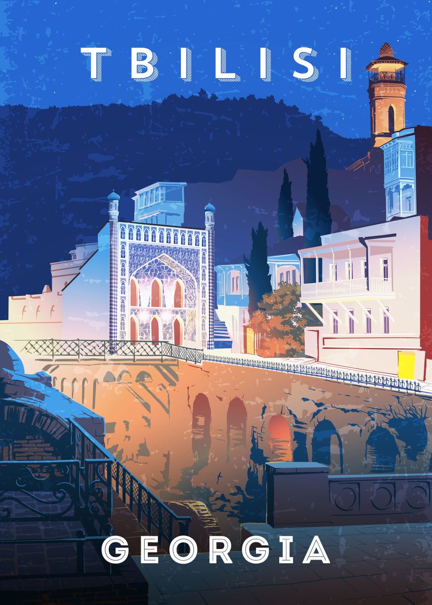 'Tbilisi Georgia' Poster, picture, metal print, paint by Moon Calendar ...
