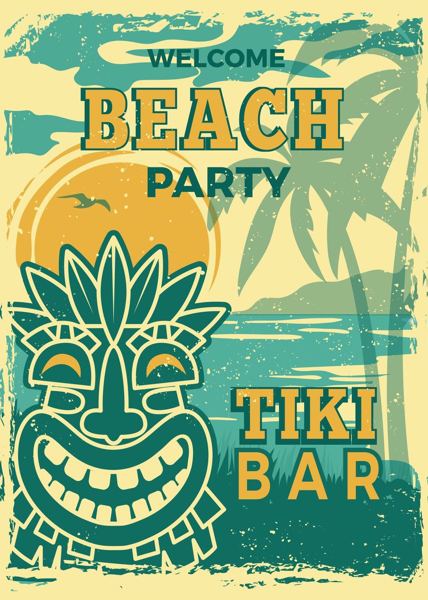 'Beach Party' Poster, picture, metal print, paint by Evani Cholson ...