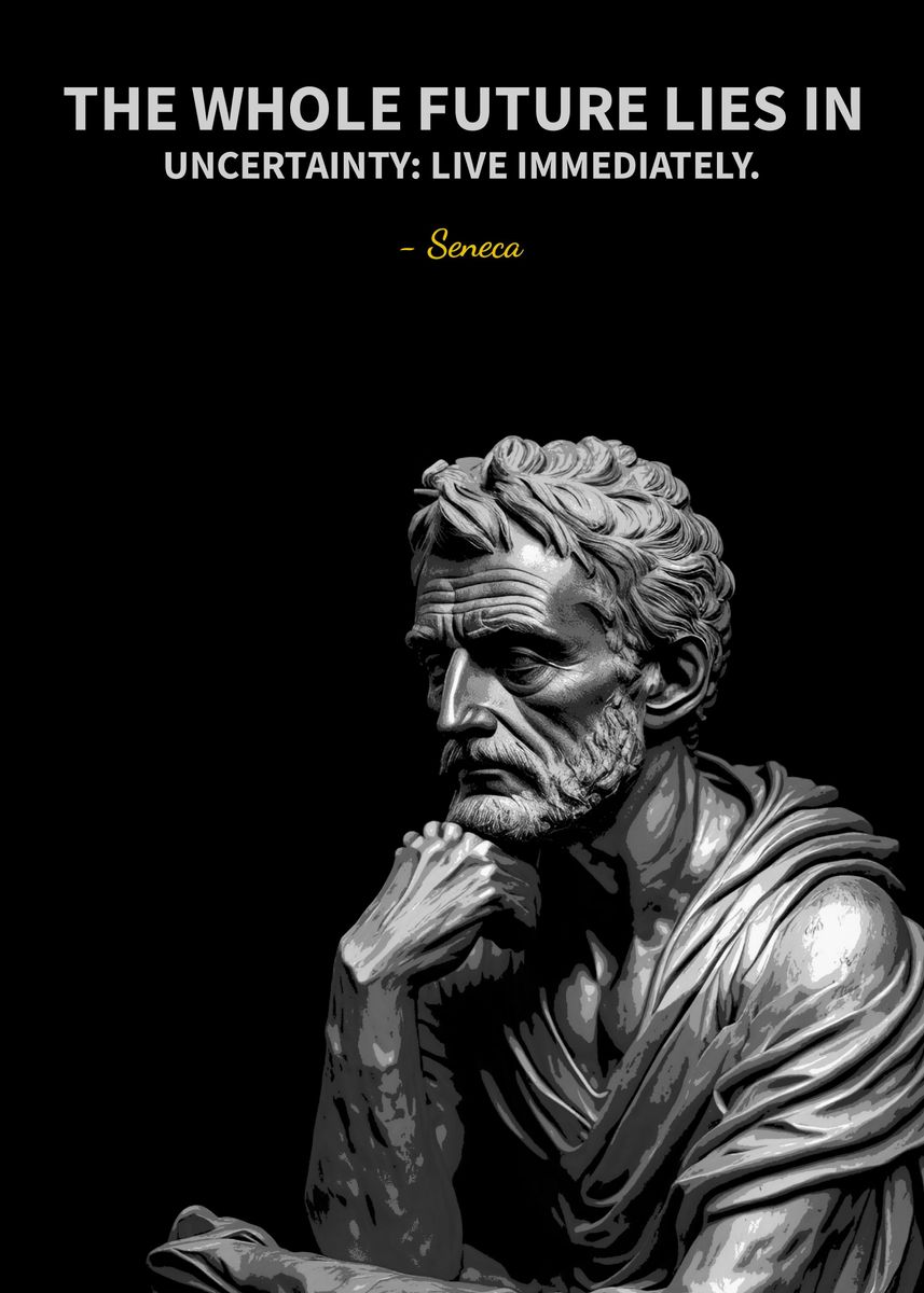 'seneca quotes ' Poster, picture, metal print, paint by Yoshhhh | Displate