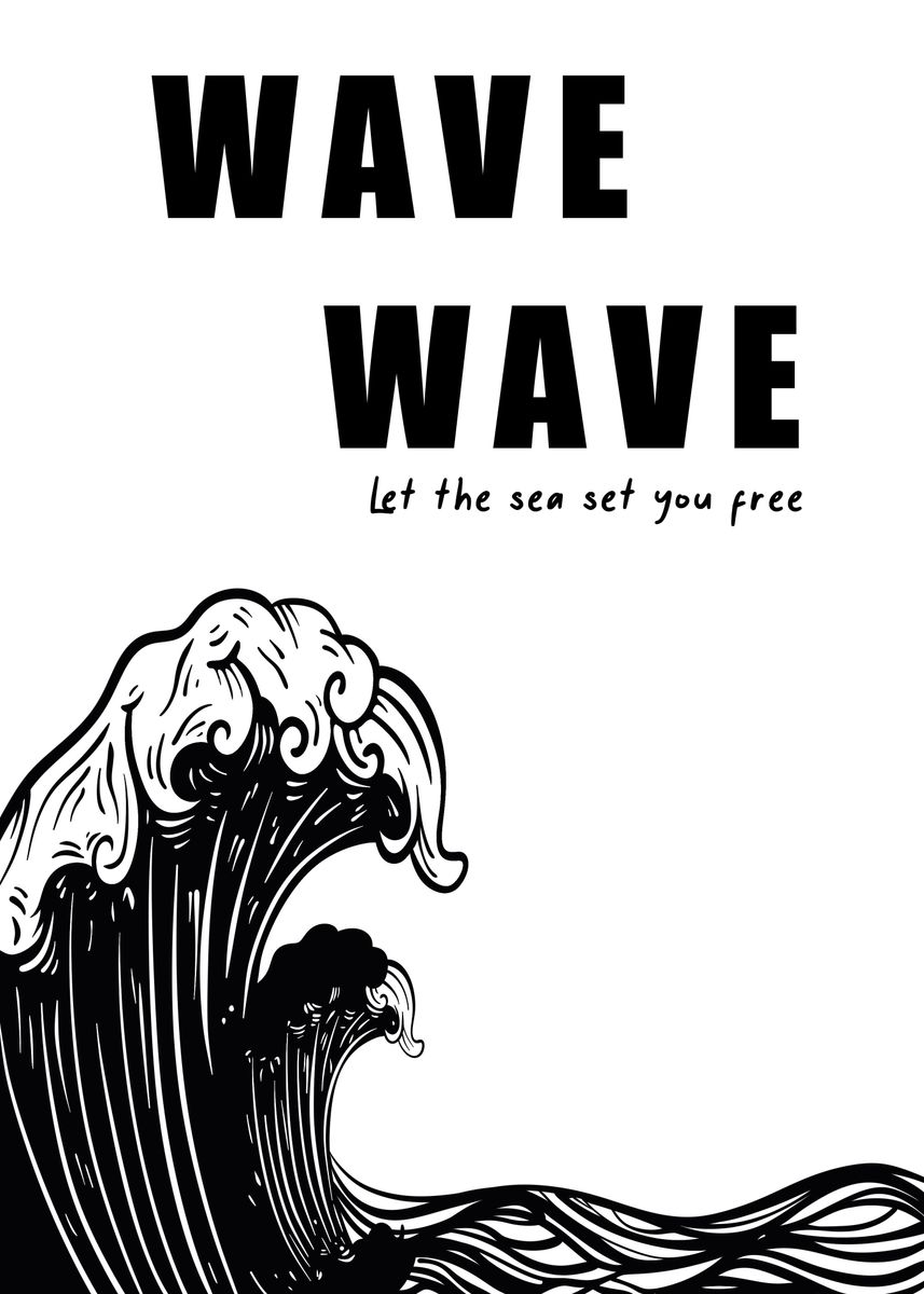 'Wave' Poster, picture, metal print, paint by UNIKORN | Displate