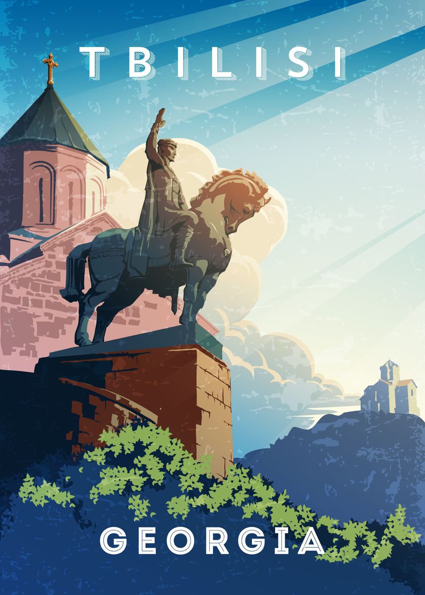 'Tbilisi Georgia' Poster, picture, metal print, paint by Moon Calendar ...