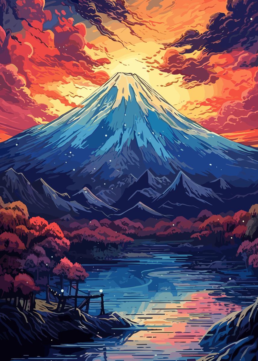 'Beautiful Japan Landscape' Poster by Ted Ramsey | Displate