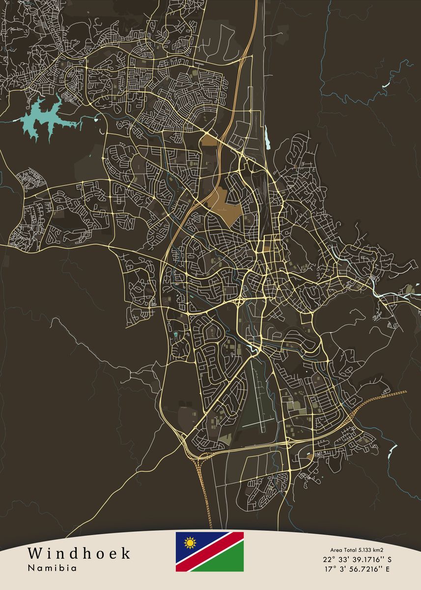 'Windhoek Namibia' Poster, picture, metal print, paint by Wohl Porfirio ...