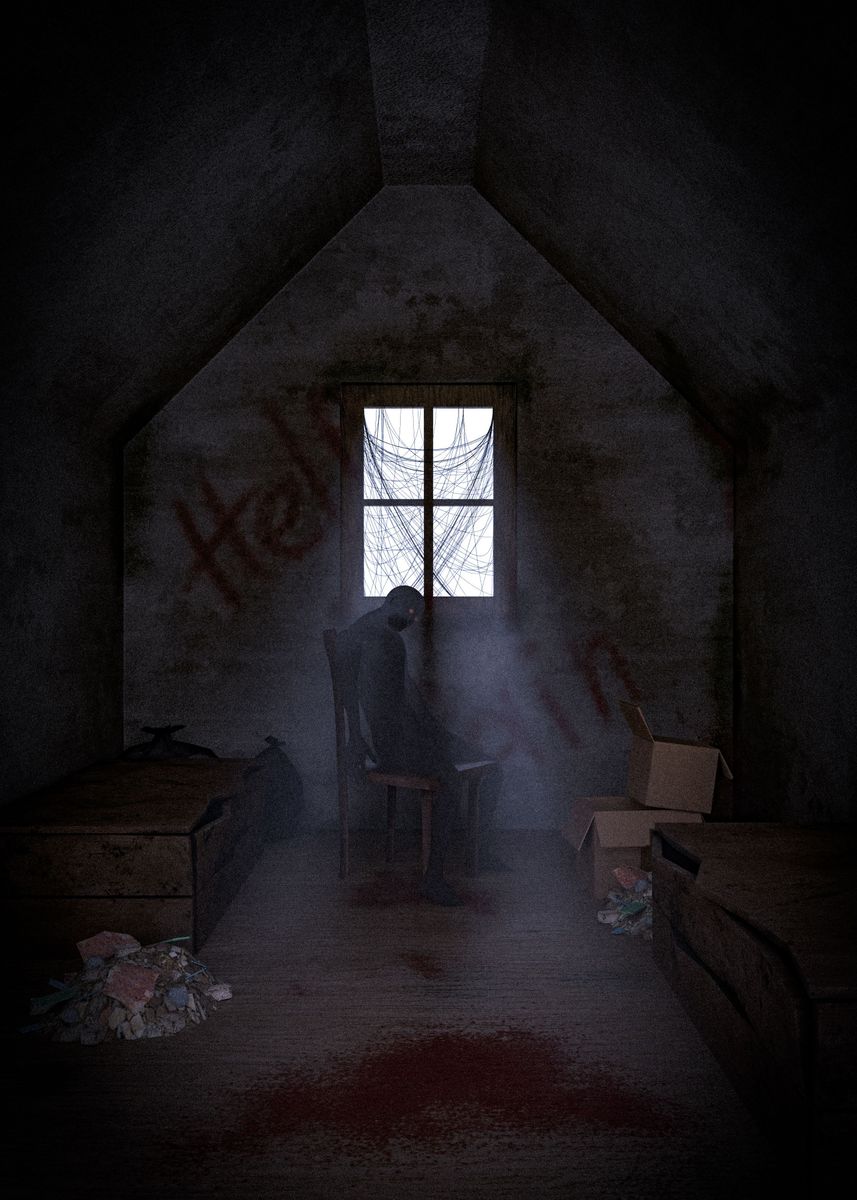 'Spirit in the Attic' Poster, picture, metal print, paint by San | Displate