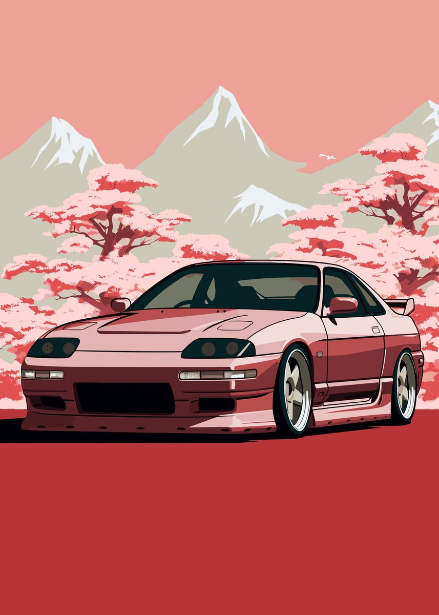 'JDM Car Mount Fuji' Poster, picture, metal print, paint by Mesh | Displate