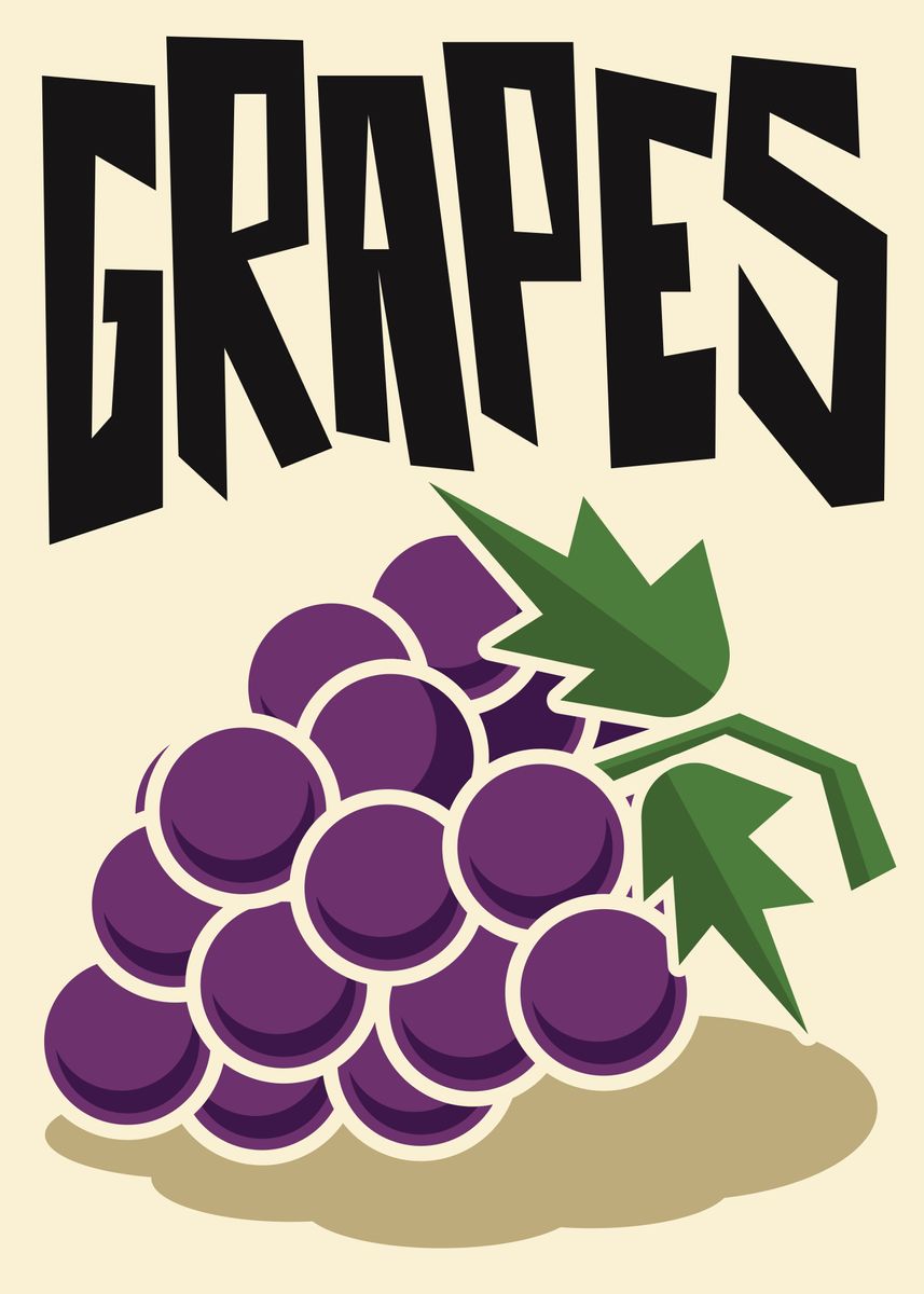 'Grapes Art' Poster, picture, metal print, paint by Street Monkey ...