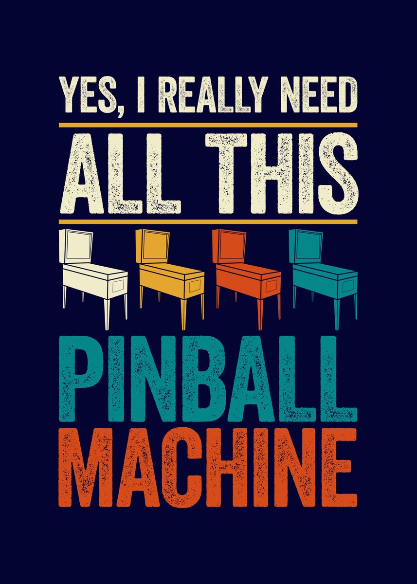 'Pinball Table Pinball' Poster, picture, metal print, paint by MzumO ...