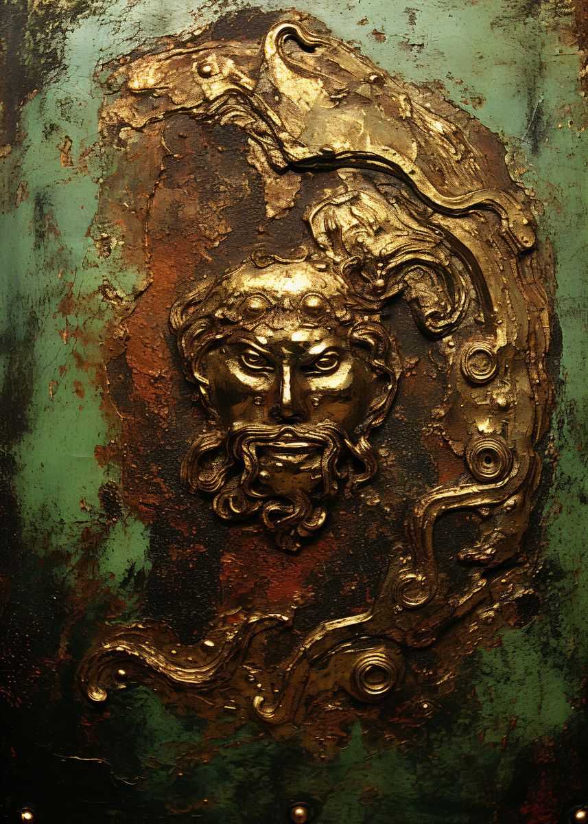 'Vintage Abstract Roman No5' Poster, picture, metal print, paint by ...