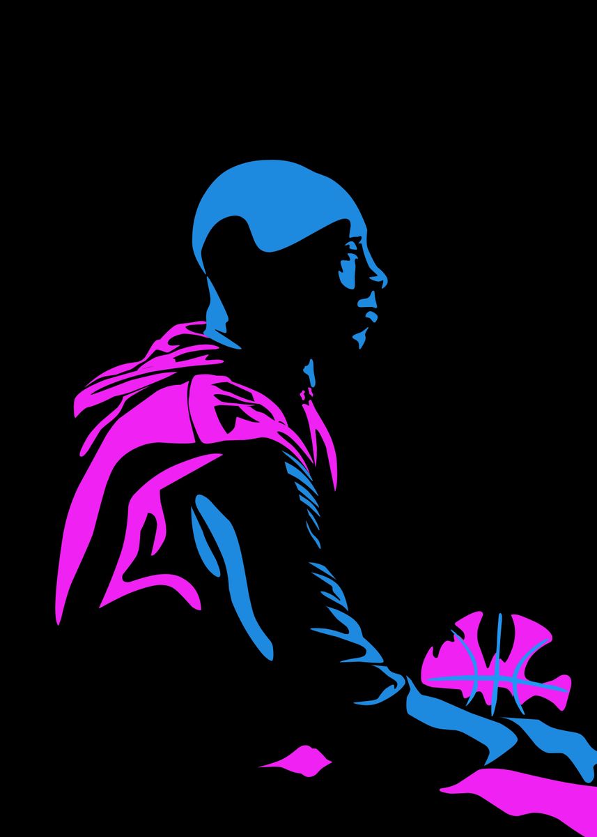 'Blue and pink legend' Poster, picture, metal print, paint by Ihsa ...