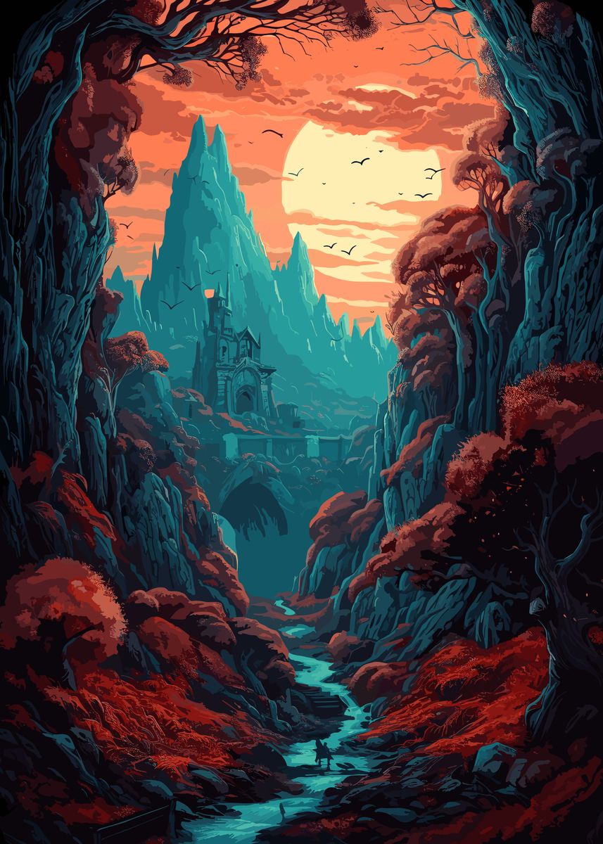 'Enchanted Fortress' Poster, picture, metal print, paint by Nasmed ...