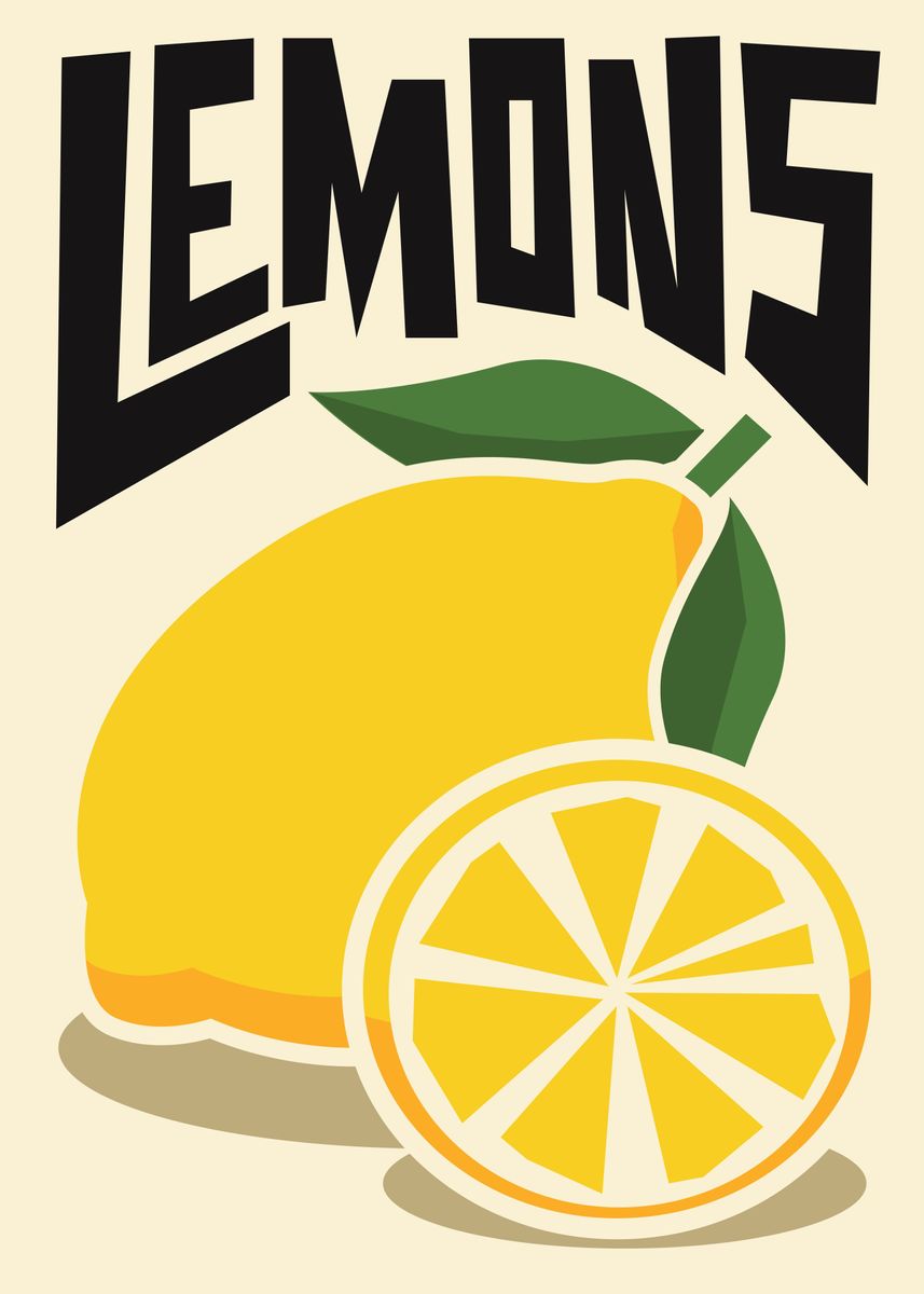 'Lemon Art' Poster, picture, metal print, paint by Street Monkey ...