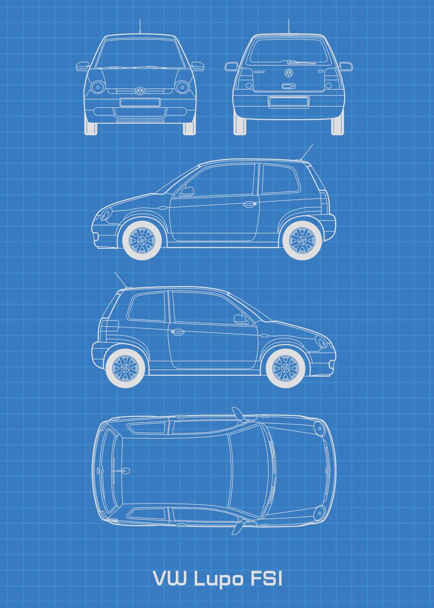 'VW Lupo FSI' Poster, picture, metal print, paint by Aleksandras ...