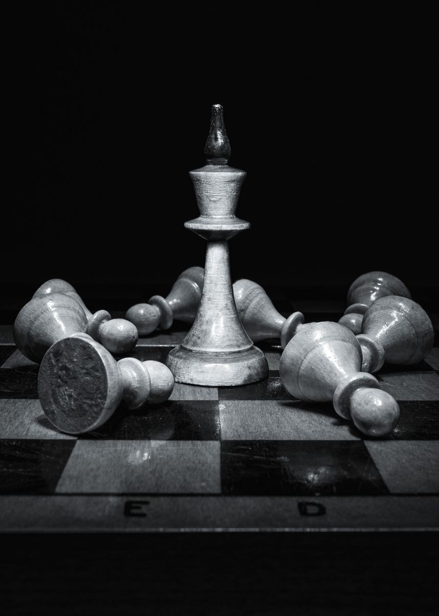 'King and pawns' Poster, picture, metal print, paint by Ika Abuladze ...