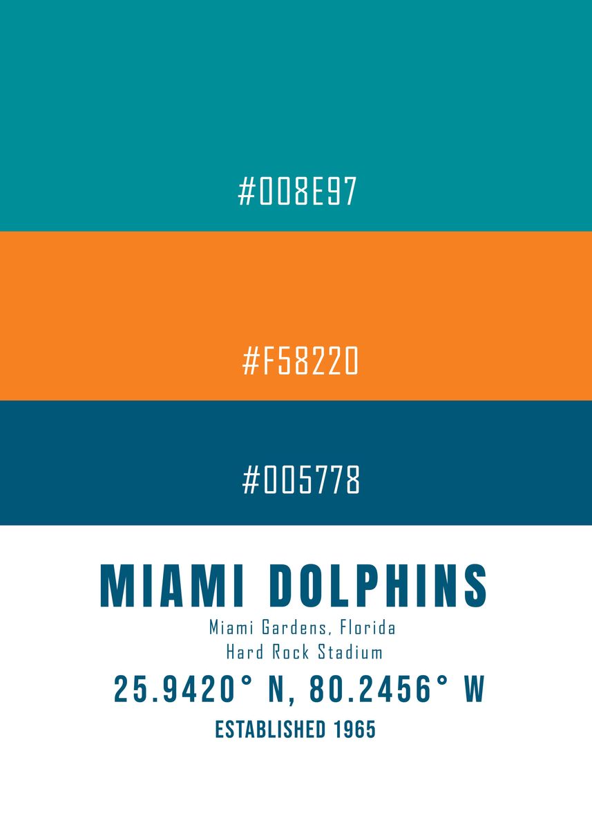 'Miami Football Color' Poster, picture, metal print, paint by Babazuka ...