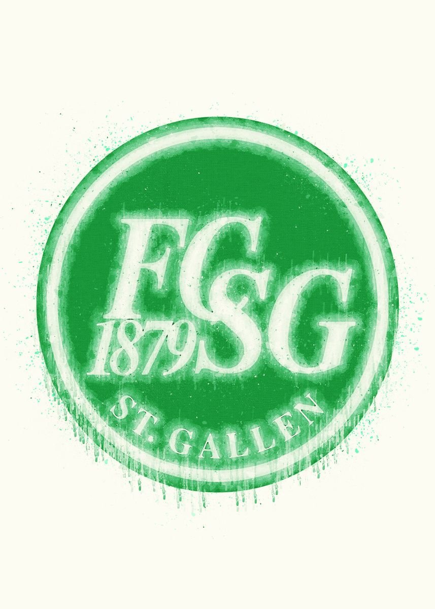 'FC St Gallen' Poster, picture, metal print, paint by MarjorieC Newlin ...