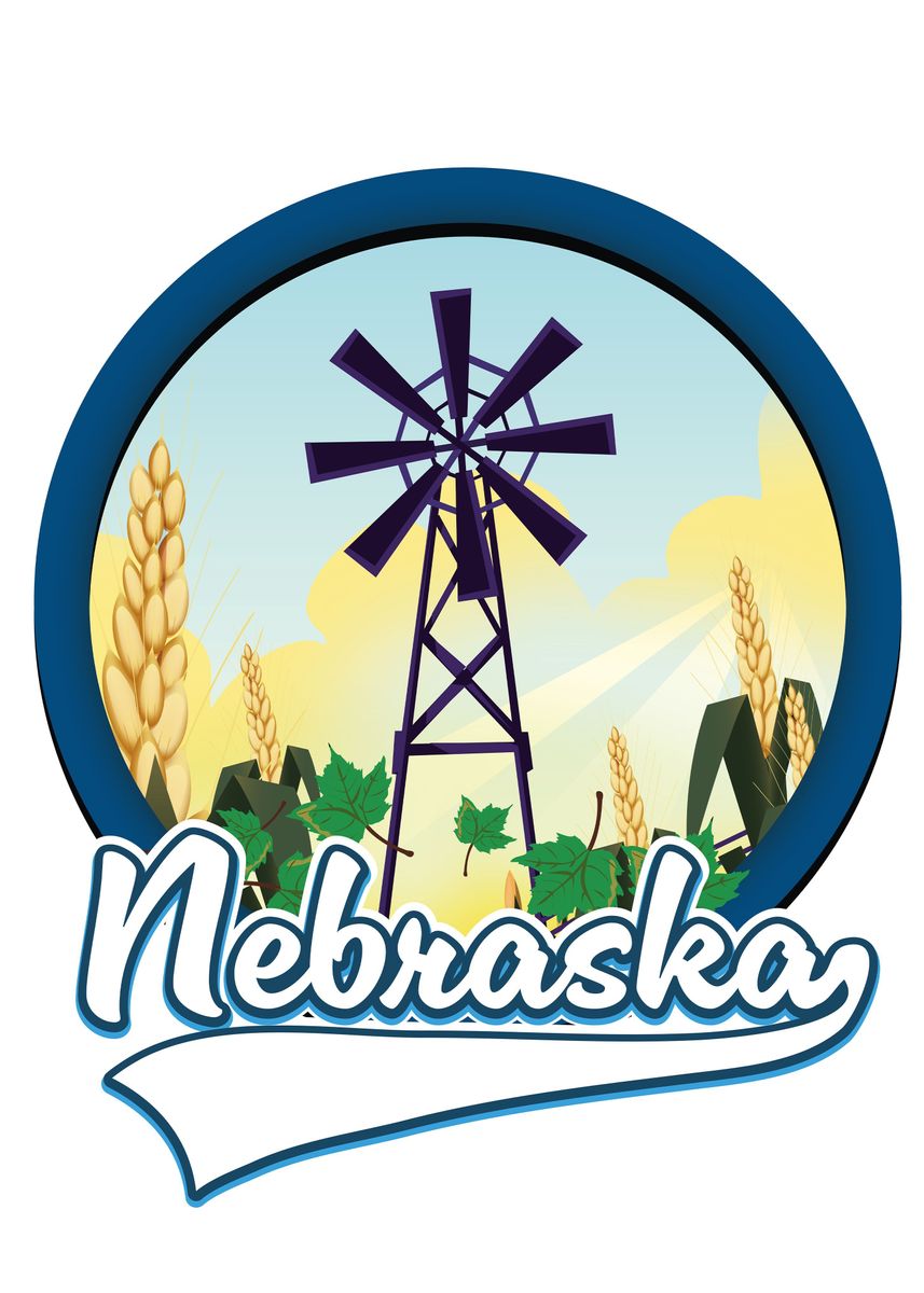 'Nebraska travel logo' Poster, picture, metal print, paint by David ...