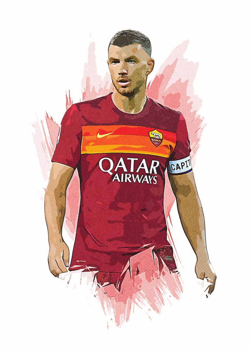 'Edin Dzeko' Poster, picture, metal print, paint by Elvira A. Nguyen ...