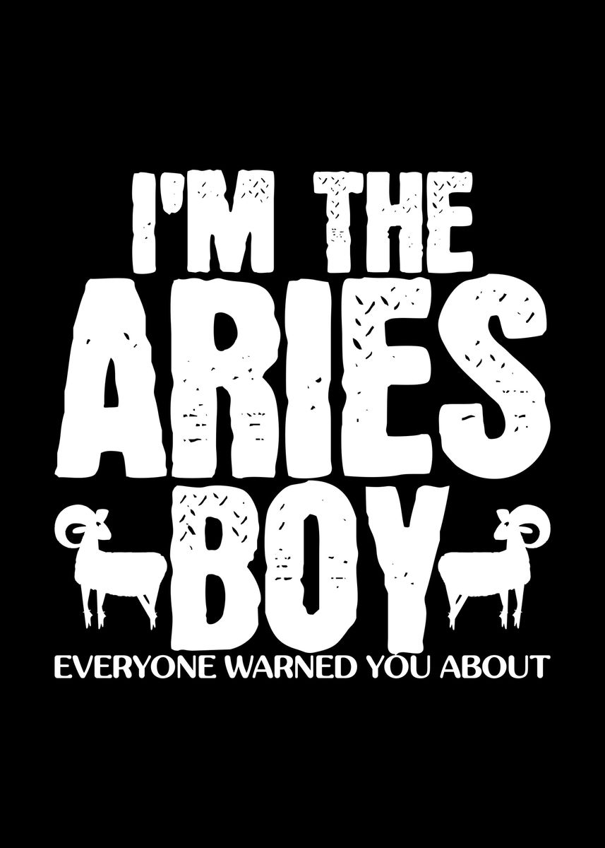 'Aries Boy Joke Zodiac Moon' Poster, picture, metal print, paint by ...