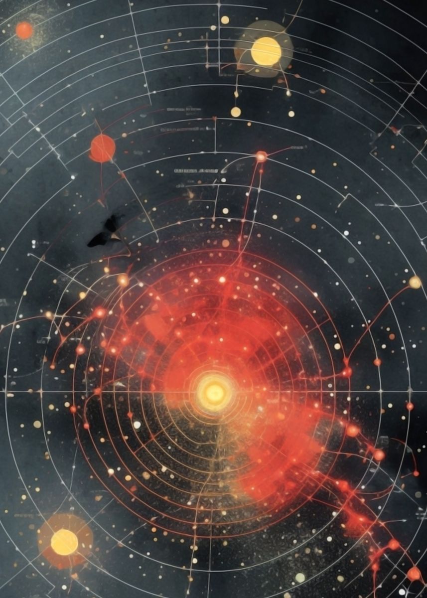 'constellation map space' Poster, picture, metal print, paint by ...