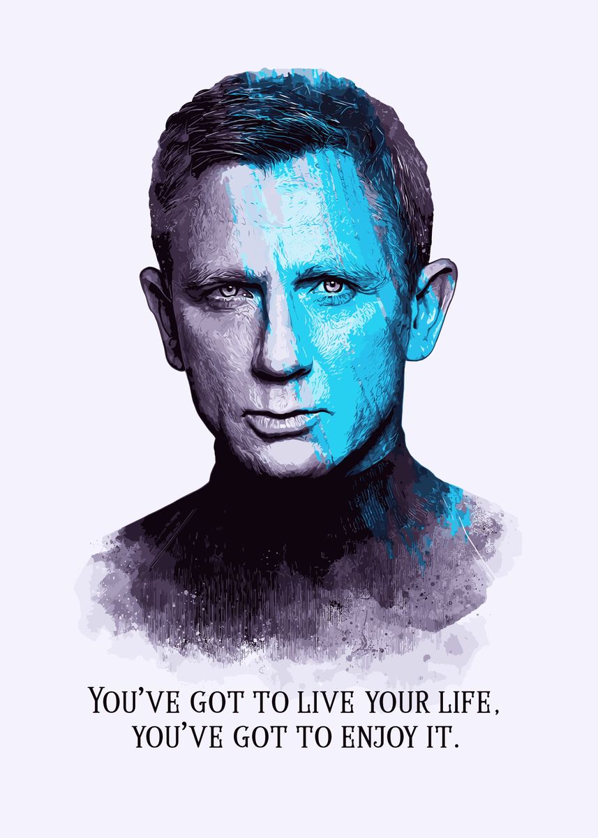 '007 Movie Quotes' Poster, picture, metal print, paint by Erwan Felani ...