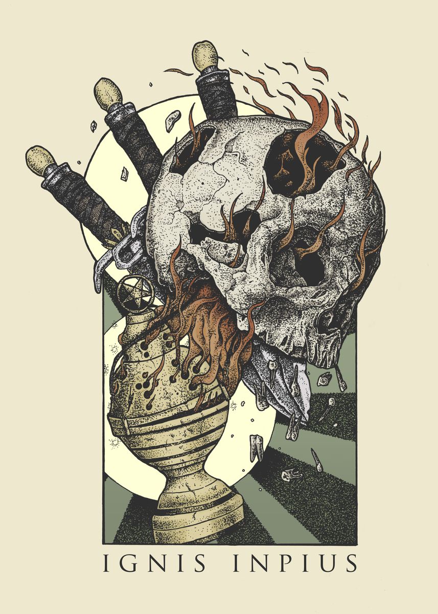 'Ignis Inpius' Poster, picture, metal print, paint by Alchemy London ...
