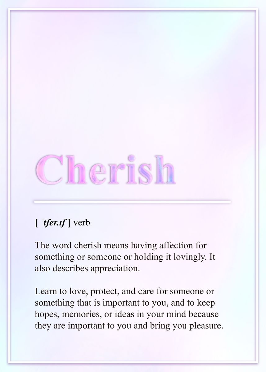 'Cherish' Poster, picture, metal print, paint by Rita Lin | Displate