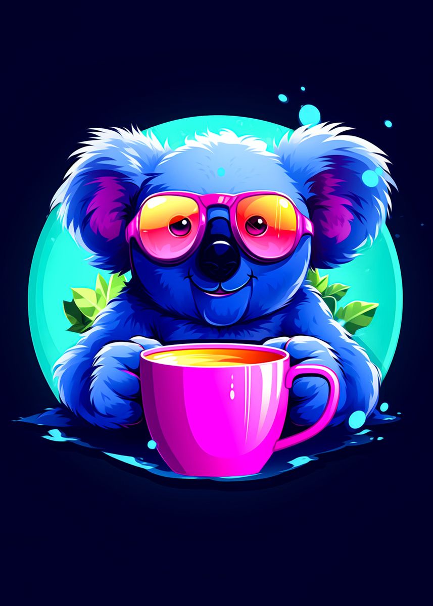 'Cute Koala' Poster, picture, metal print, paint by acker ranie | Displate