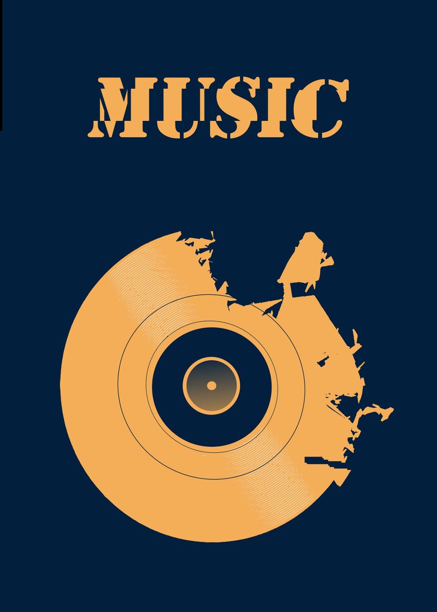 'Vinyl record playing music' Poster, picture, metal print, paint by ...