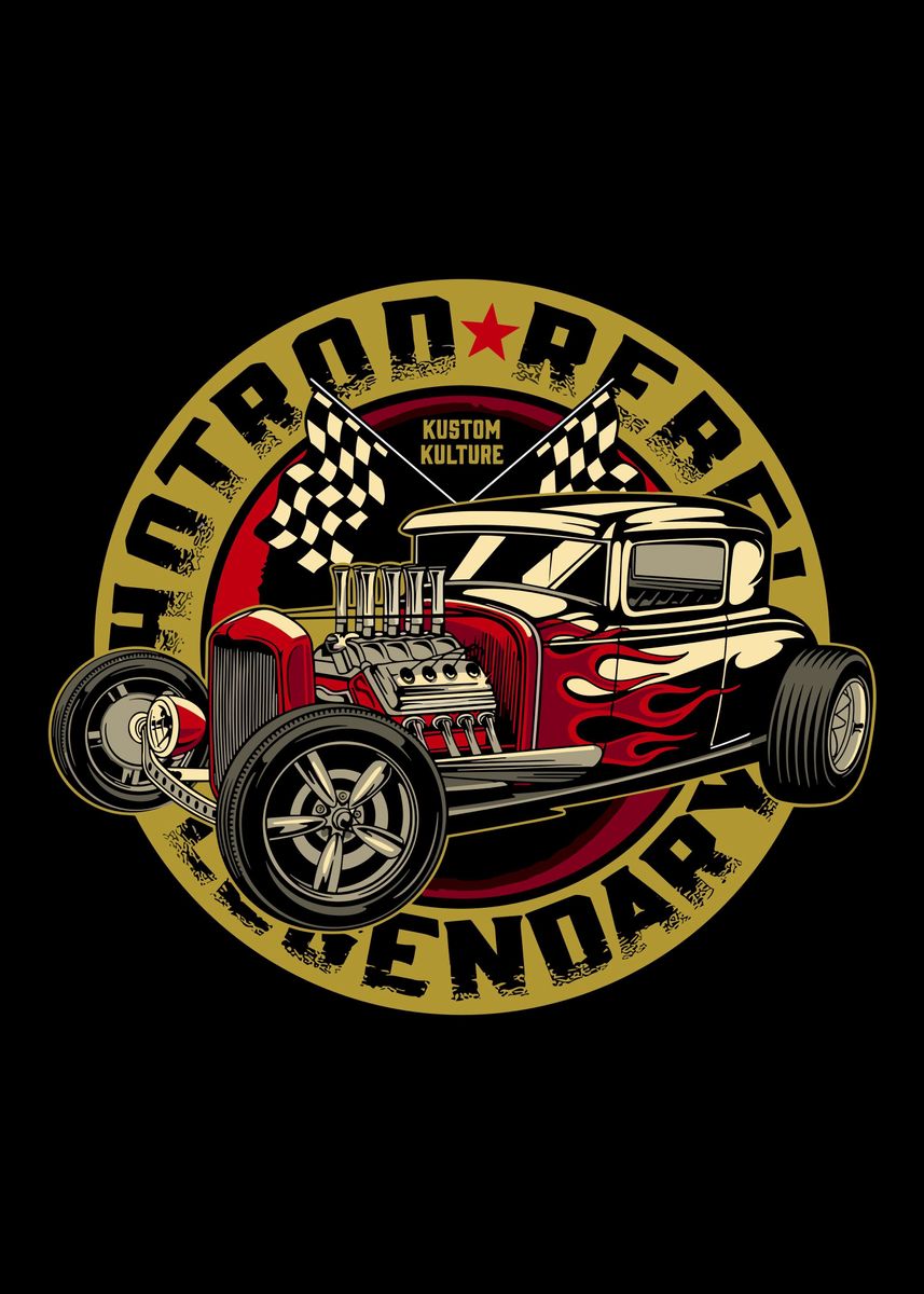 'Legendary Car' Poster, picture, metal print, paint by Savinda | Displate