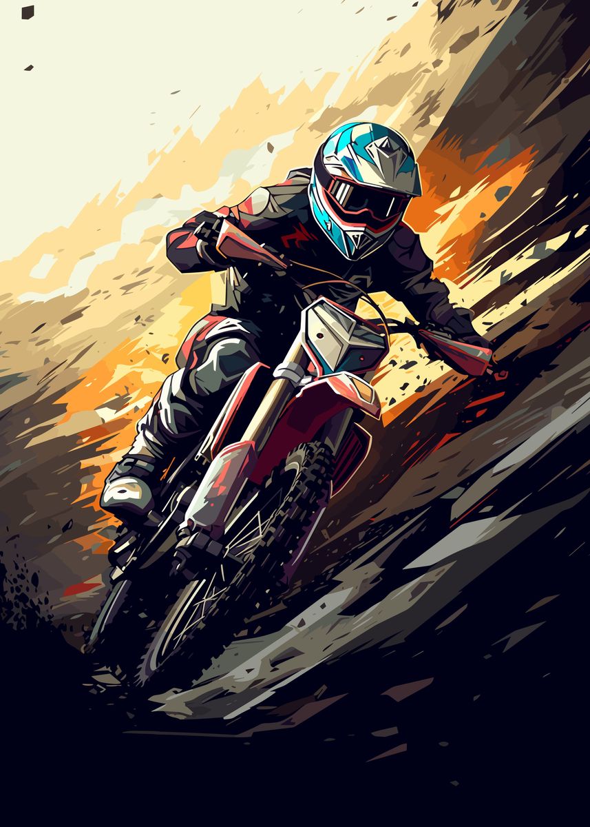 'Dirt Bike Motocross Art' Poster, picture, metal print, paint by ...