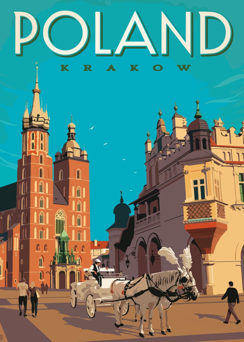 'Travel to Poland' Poster, picture, metal print, paint by Addolf ...