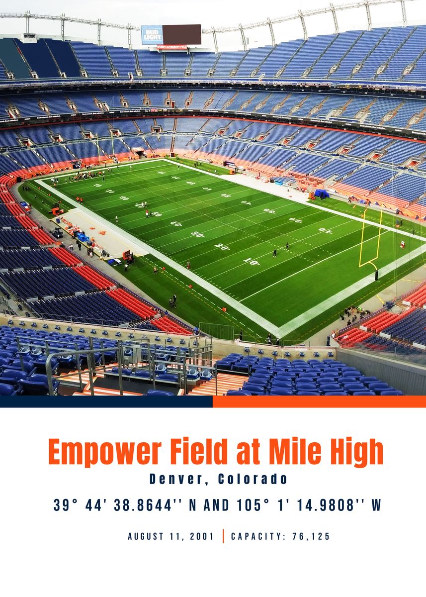'Mile High Stadium' Poster, picture, metal print, paint by Babazuka ...
