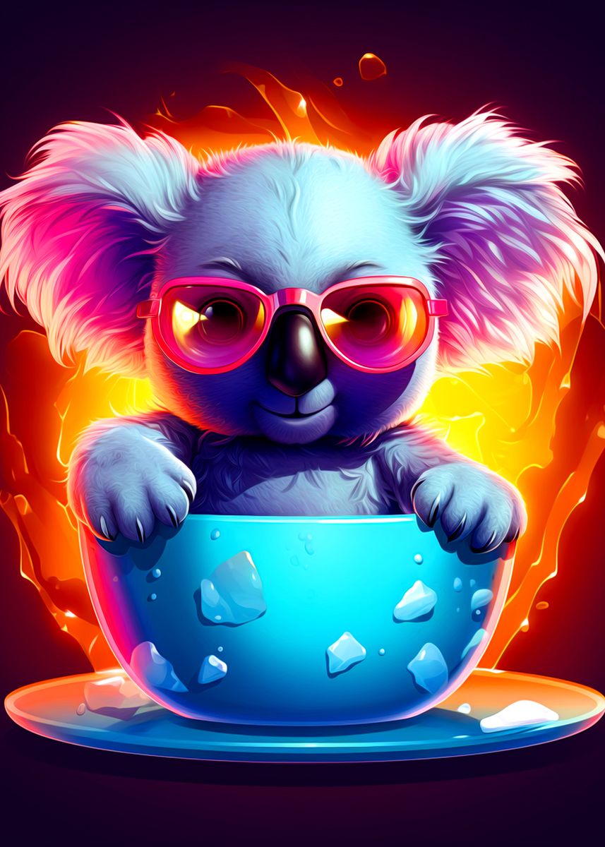 'Cute Koala' Poster, picture, metal print, paint by acker ranie | Displate